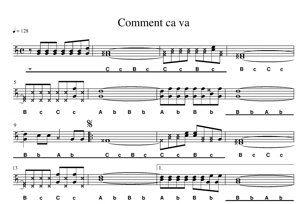 Comment Ca Va (Foxtrot) | Steirische Harmonika Noten